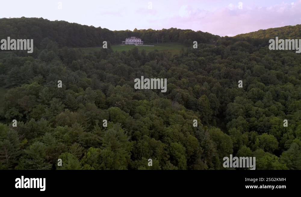 aerial push into the manor house home of moses cone Stock Video Footage ...