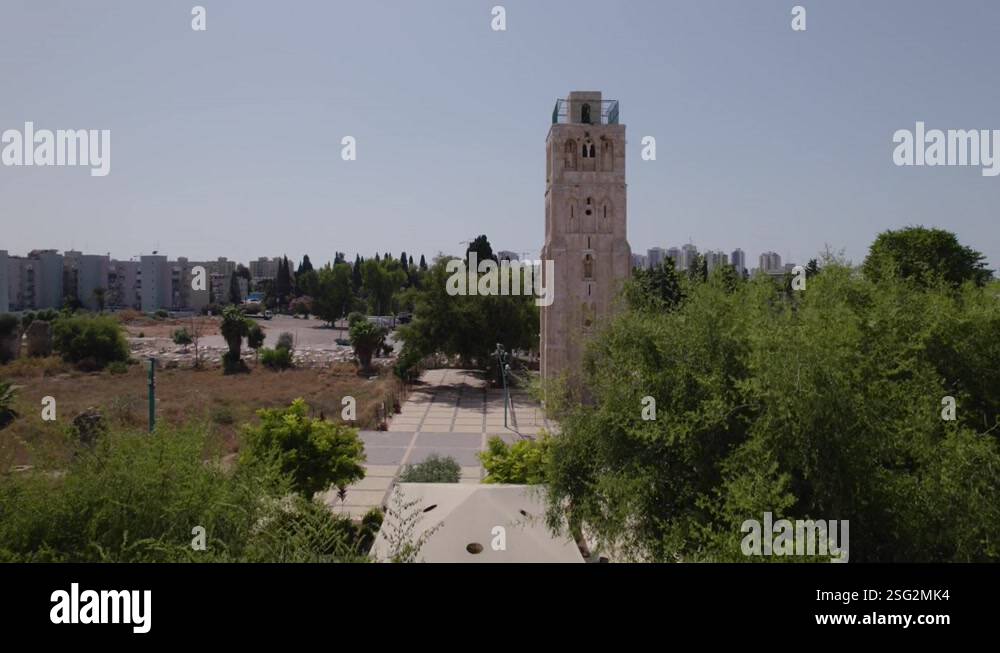 The ruins of the White Mosque in Ramla, Israel, revealed by a drone ...