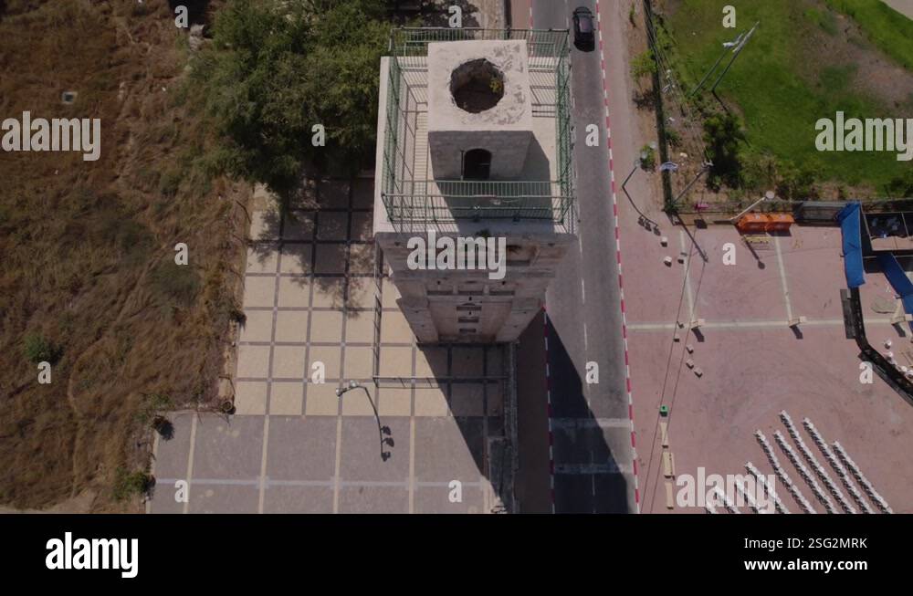 The White Mosque in Ramla, Israel, revealed by an overhead photograph ...