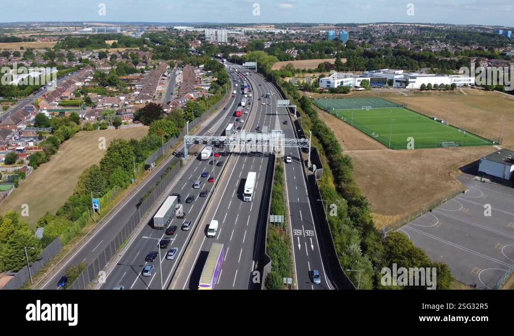 British Motorways, Highways, Roads and Traffic at England Stock Video ...