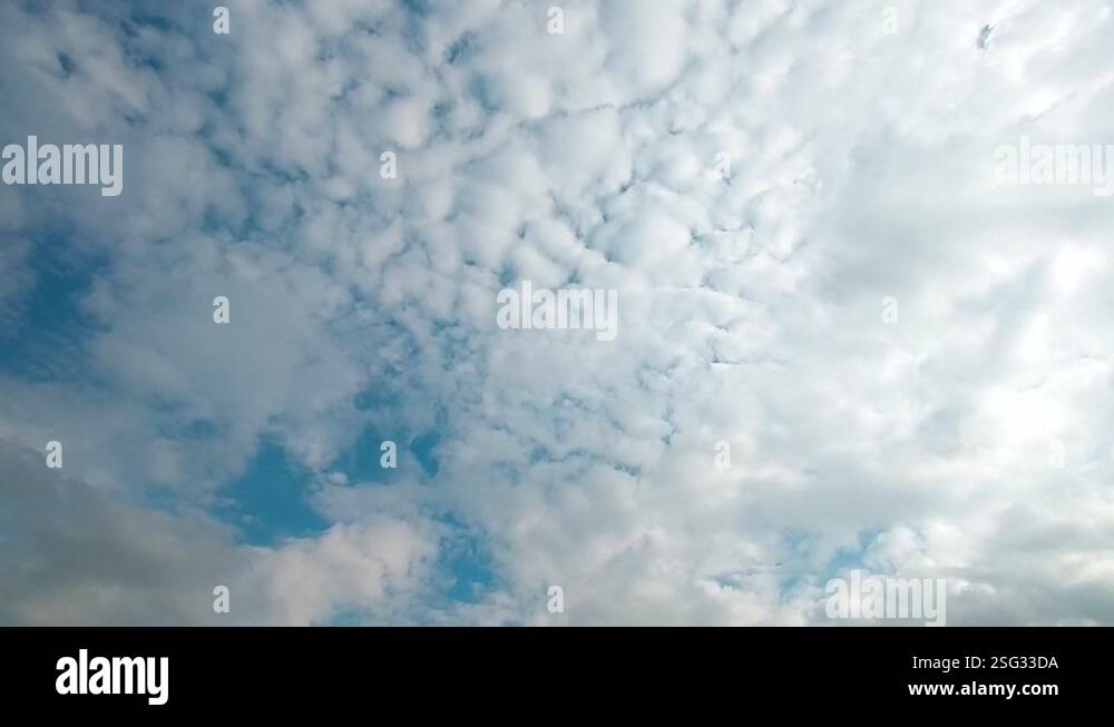 Clouds. Two layers of clouds in blue sky. Time lapse video of natural ...
