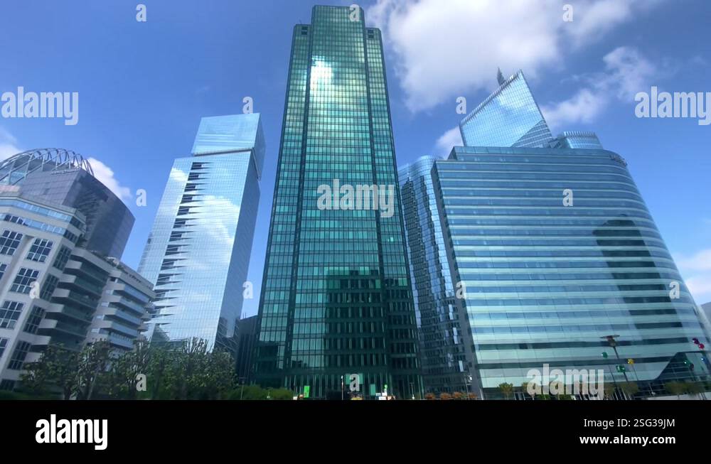 Suez headquarters, the Tour CB21 tower, in La Defense business district in Paris Stock Video ...
