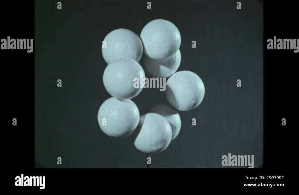 1960s: Diagram of sulfur molecule with electrons. Three dimensional ...