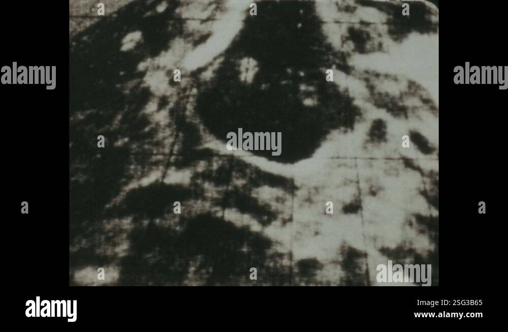 1970s: Field, trees, barn, silo. Shadows. Blurry image, chromatic ...