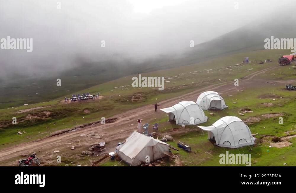 An aerial video taken by a drone shows the Baboon Top Neelum Valley in ...