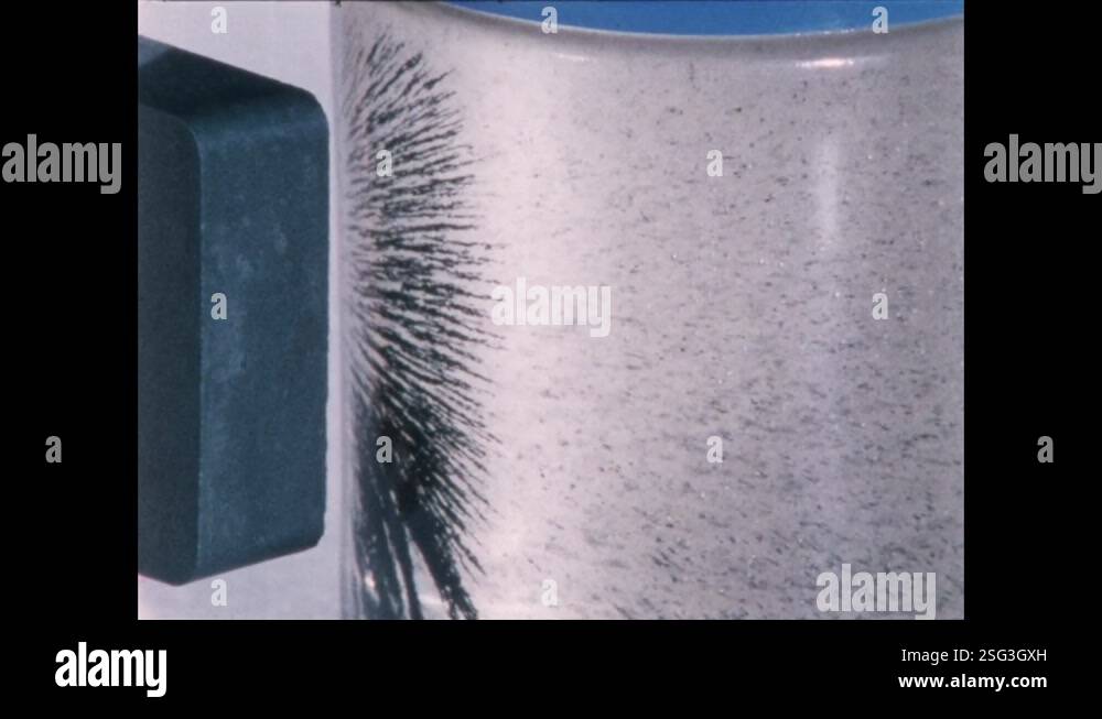 1990s: Magnet is placed next to glass with minerals inside. Minerals ...