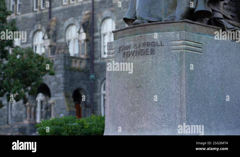 Statue of Bishop John Carroll, founder of Georgetown University. Healy ...