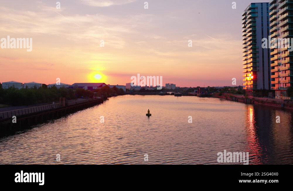 Beautiful sunset at Media City UK in Manchester - MANCHESTER, UK ...