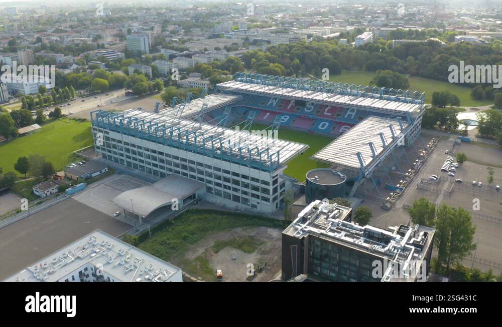 Birds Eye View of Wisla Krakow Football Club Home Stadium Stock Video ...