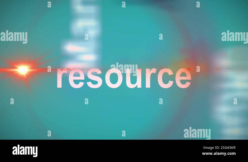 Animation of light beam over research, organize, resource, manage ...