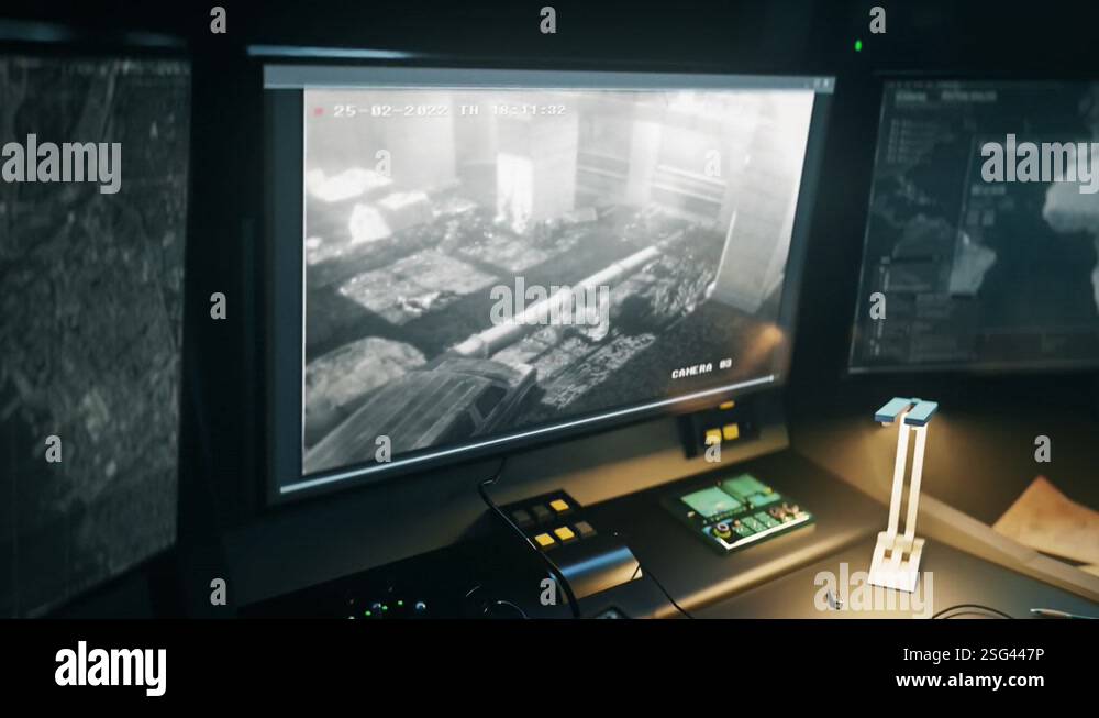 Computer Screen Surveillance Over Military Soldiers Shooting Enemy ...