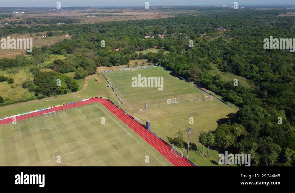 Aerial View Of Beautiful Soccer Fields, Grass Fields, Football Courts ...