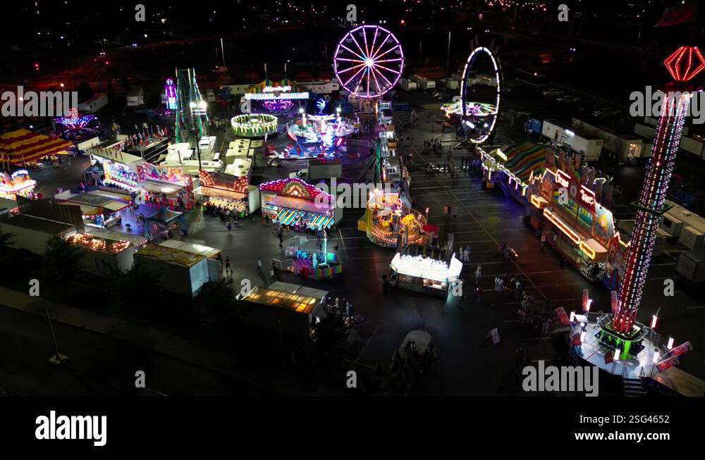Amusement park, Timelapse, slow pan to the right Stock Video Footage ...