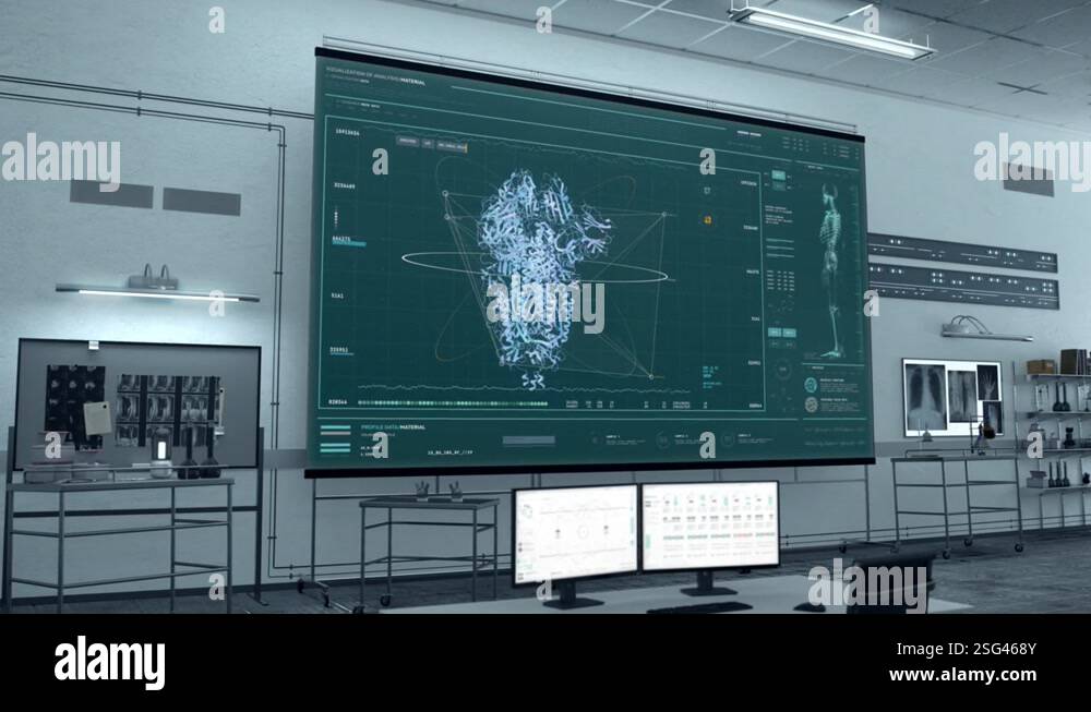 Medical scanner analysing the epidemic infection disease for scientific ...
