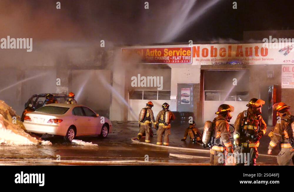 The fire brigade continue to douse building after bringing a Fire under ...