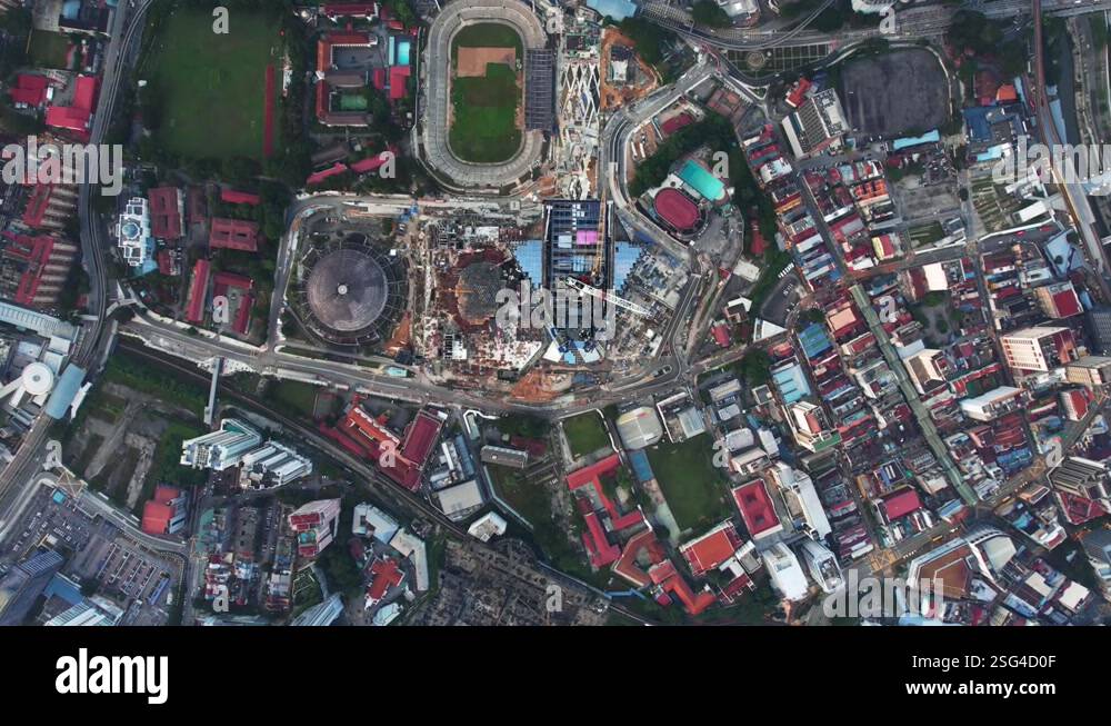 This footage shows a Merdeka 118 Tower descending by drone in 4K Stock ...