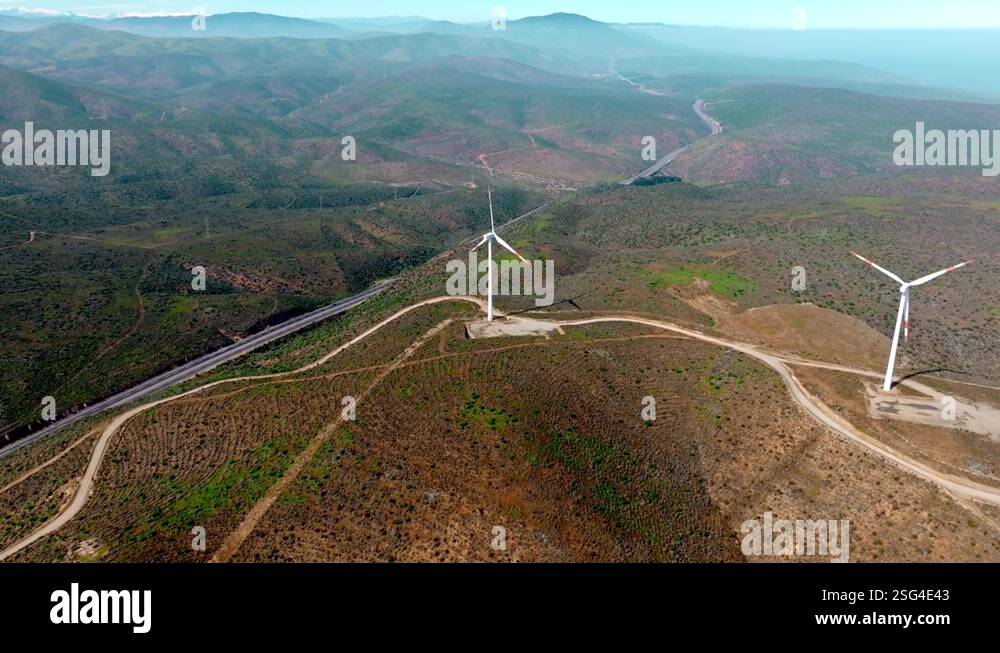 Barren Landscape Of A Wind Farm In Central Chile- Region Of Coquimbo ...