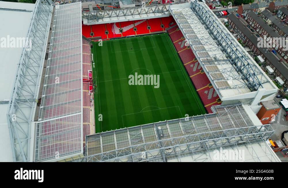 Anfield stadium of FC Liverpool from above - aerial view - LIVERPOOL ...