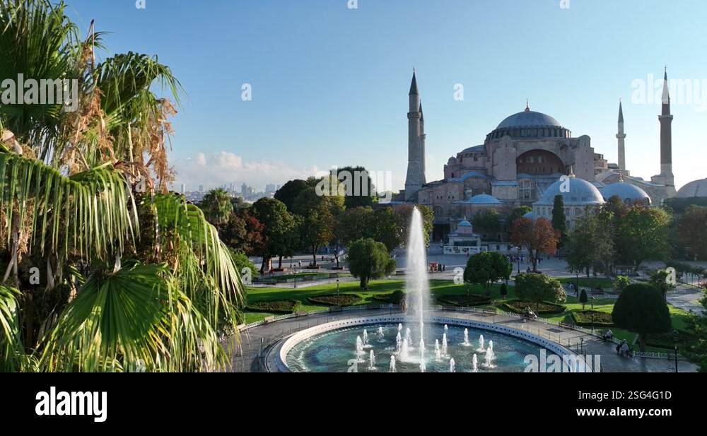 Istanbul, Turkey. Sultanahmet area with the Blue Mosque and the Hagia ...