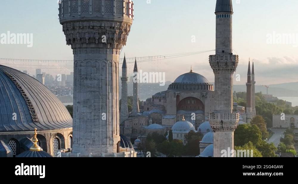 Istanbul, Turkey. Sultanahmet area with the Blue Mosque and the Hagia ...