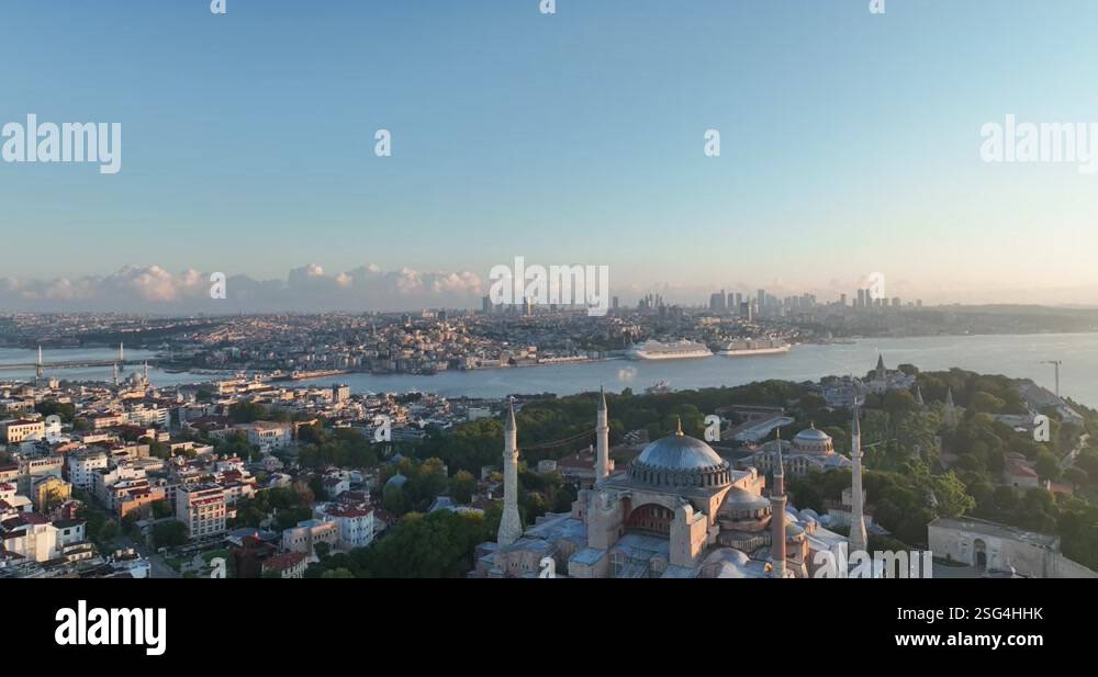 Istanbul, Turkey. Sultanahmet area with the Blue Mosque and the Hagia ...