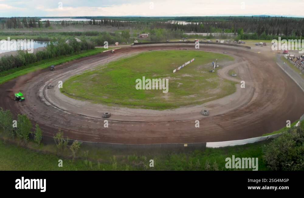 4K Drone Video of Sprint Car Racing at Mitchell Raceway in Fairbanks ...