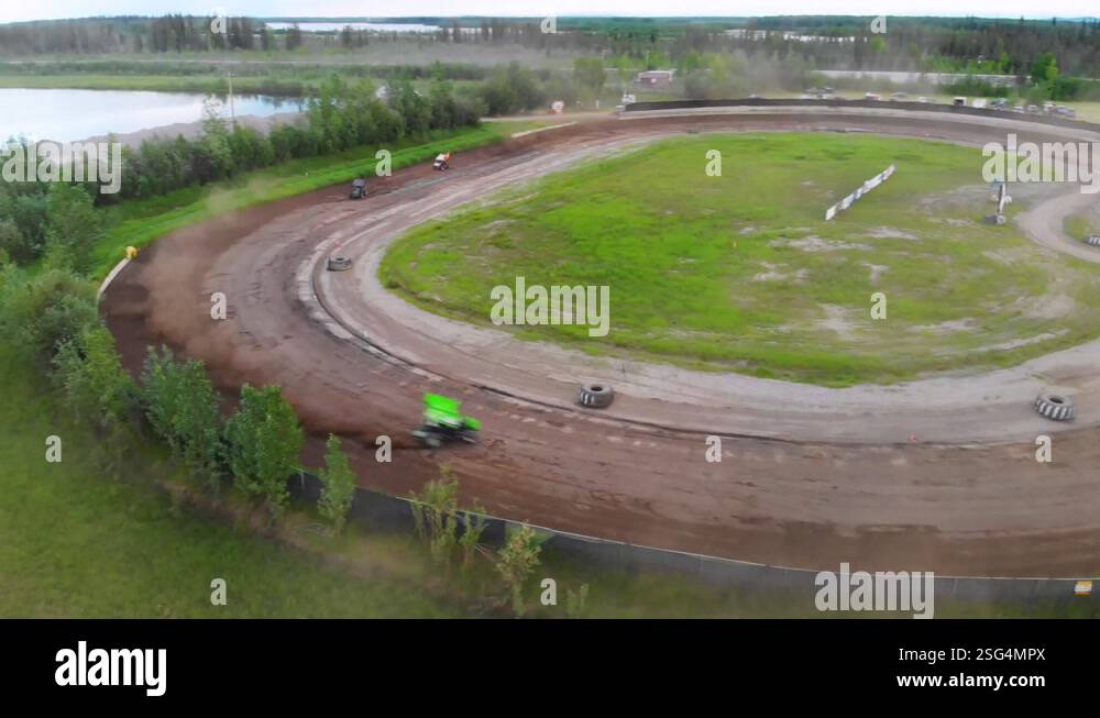 4K Drone Video of Sprint Car Racing at Mitchell Raceway in Fairbanks ...