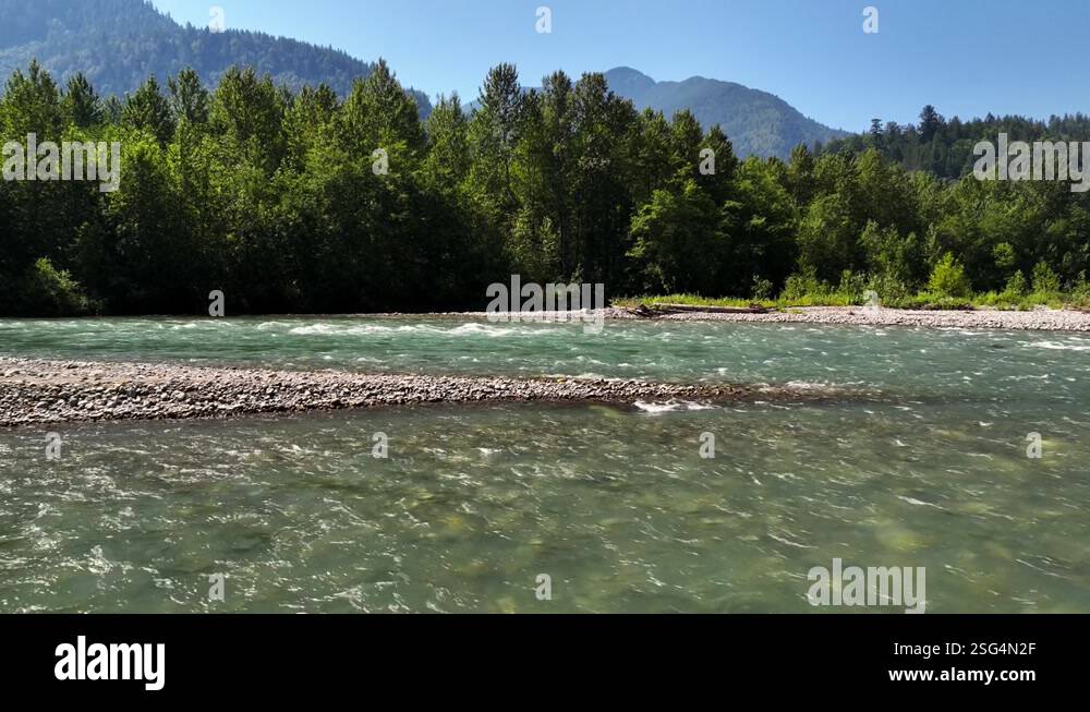Fast Flowing Water Of The Chilliwack River In British Columbia, Canada ...