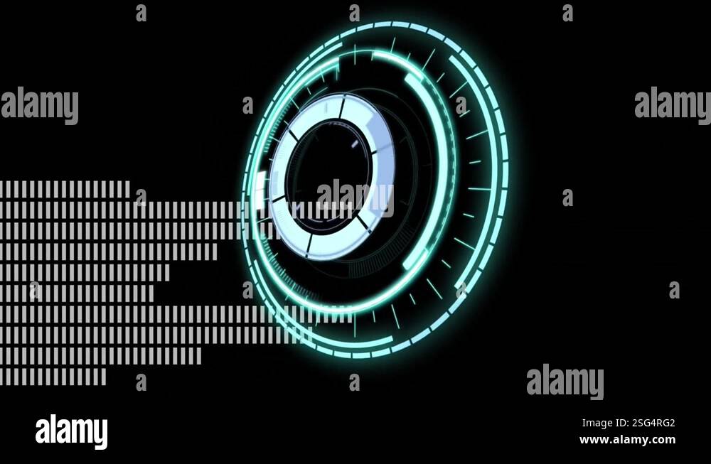 Animation of scope scanning and circular scope on black background Stock Video Footage - Alamy