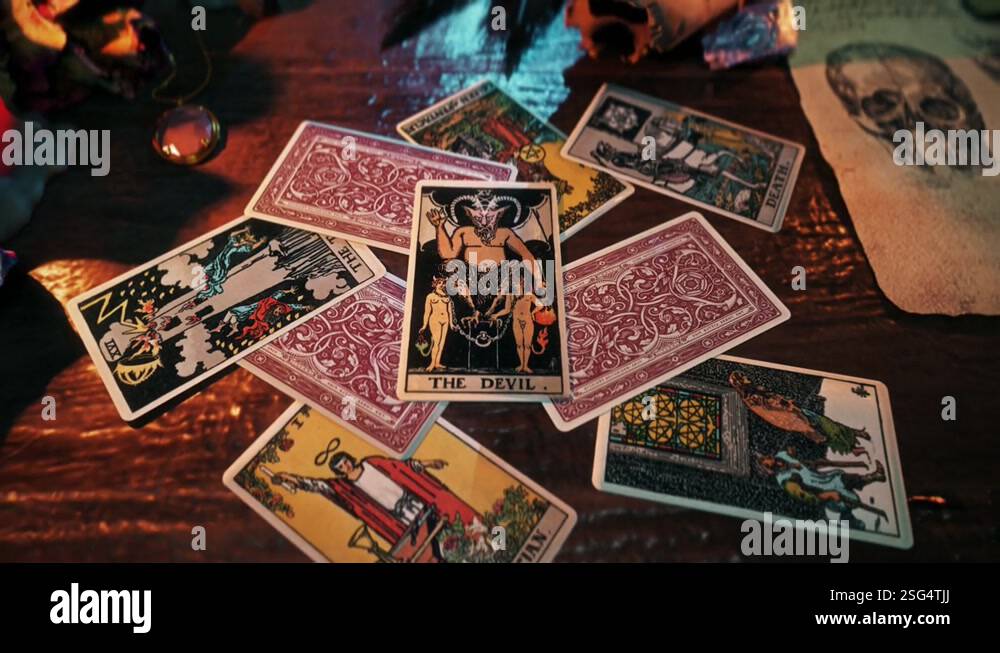 Witch performs the divination spell on the Devil card indicating future ...