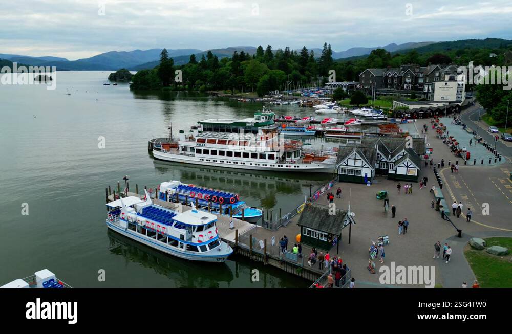 Windermere in the Lake District National Park - aerial view ...