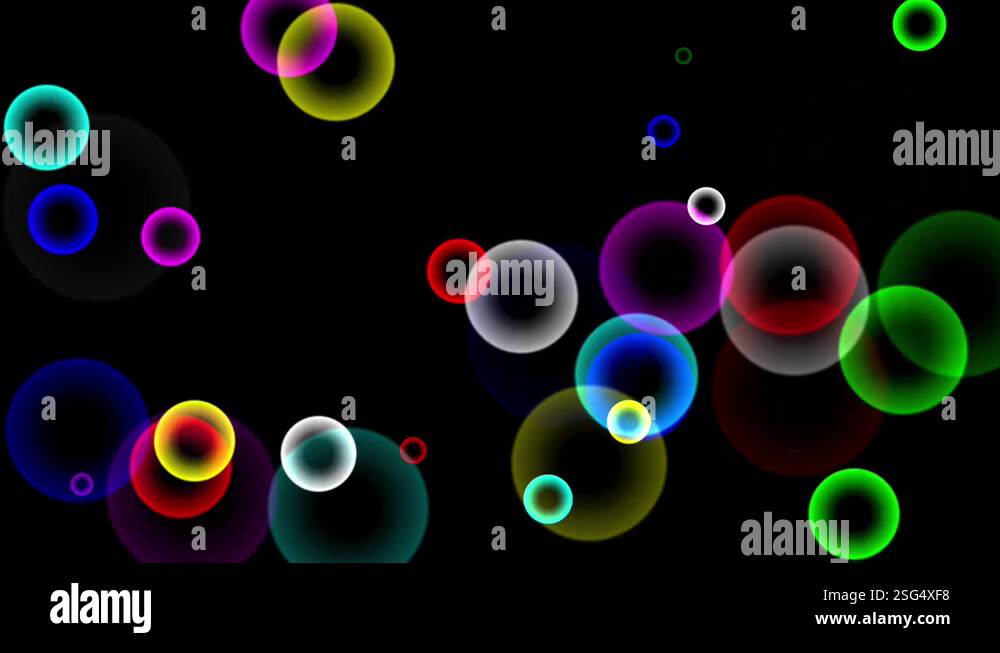 Expanding colorful circles motion graphics with night background Stock ...
