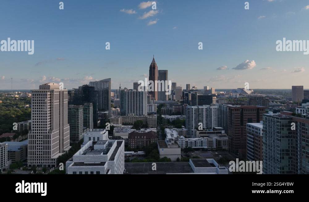 Aerial view of Midtown Atlanta area Stock Video Footage - Alamy