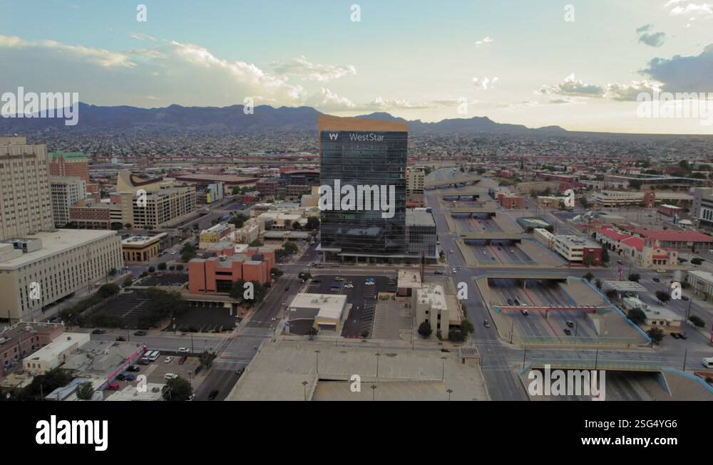 WestStar Tower Bank Building In Downtown El Paso Texas USA. Aerial ...