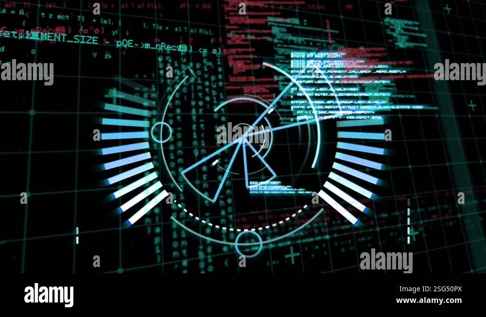 Animation of data with hud processing on digital interface Stock Video ...
