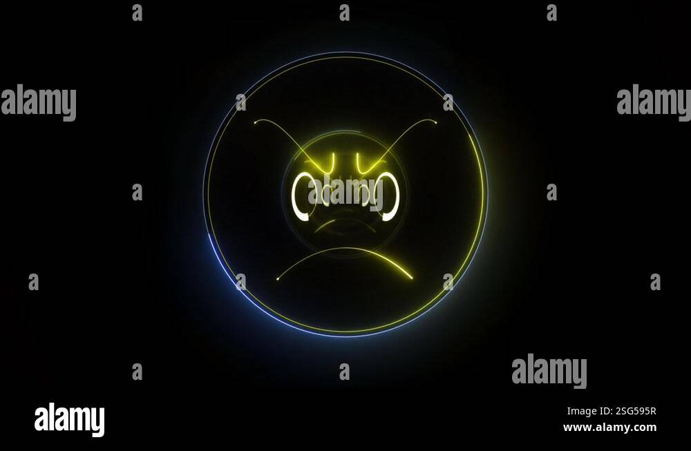 ANGRY Face Emoji Neon Background, Animation, Loop, Social Media ...