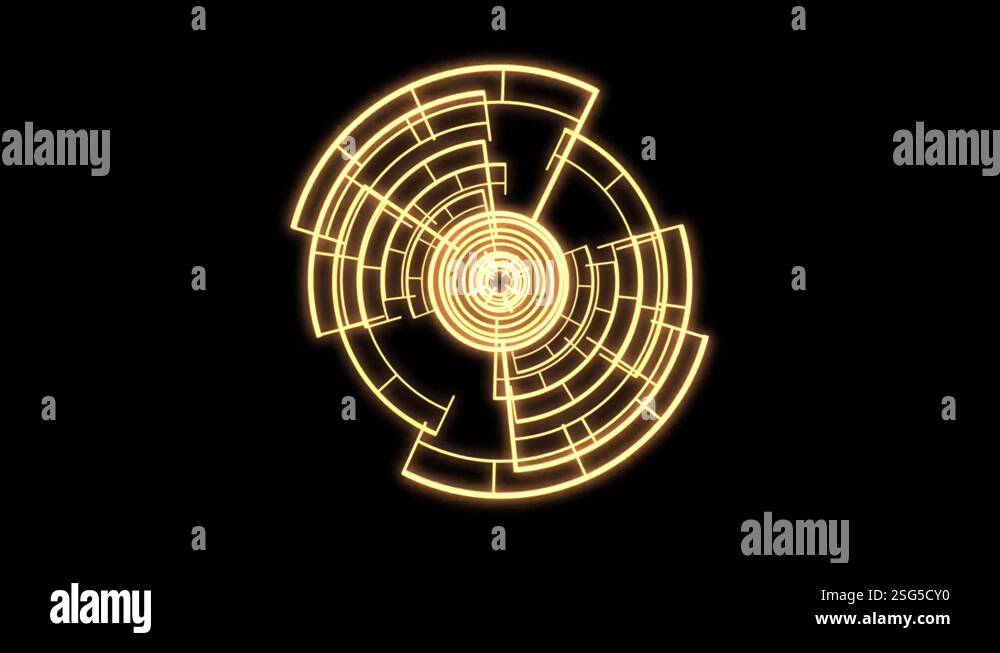 HUD Arc Audio Equalizer A Blinking Yellow VJ Loop Animation 03 Stock ...