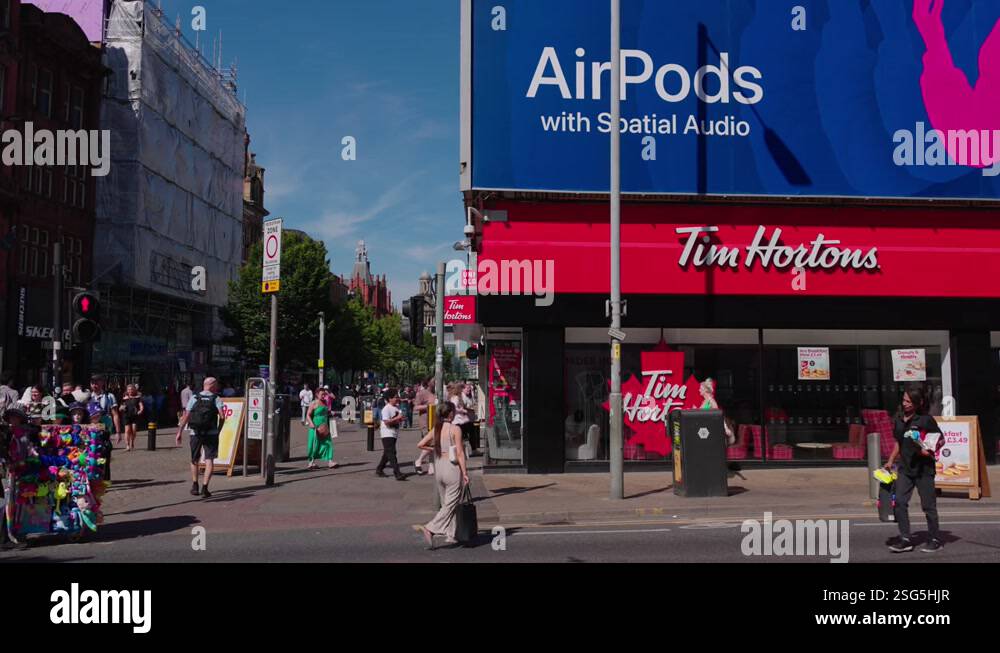 Tim Hortons restaurant in Manchester - MANCHESTER, UK - AUGUST 15, 2022 ...