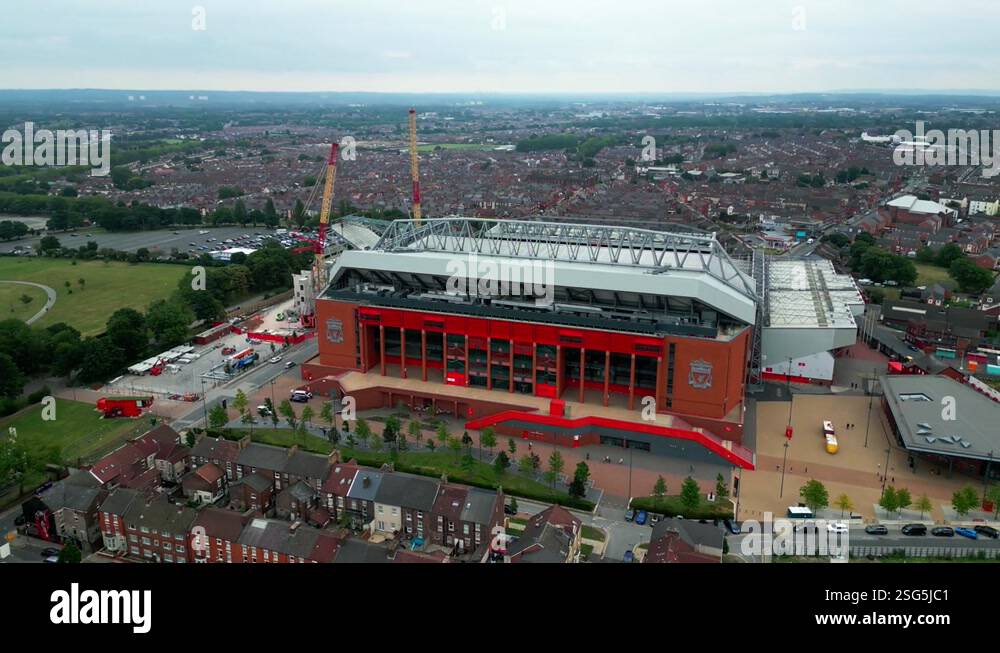 Anfield stadium of FC Liverpool from above - aerial view - LIVERPOOL ...