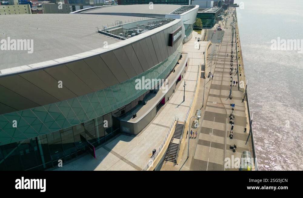 M S Bank Arena Liverpool at the docks - aerial view - LIVERPOOL, UK ...