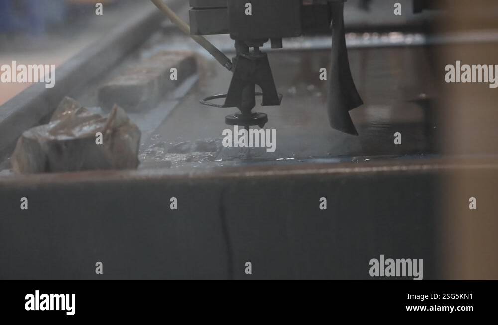 Industrial Metal Cutter Cutting Steel in Knives Shapes, Knife Making ...