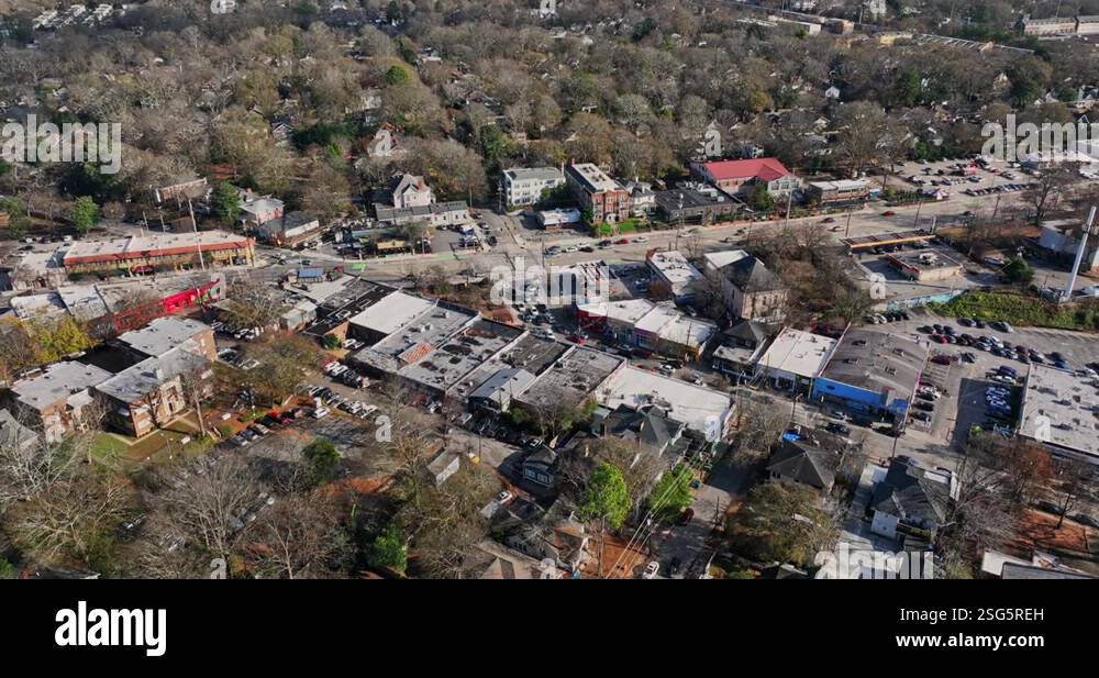 Atlanta Aerial v783 cinematic birds eye view flyover moreland avenue at ...