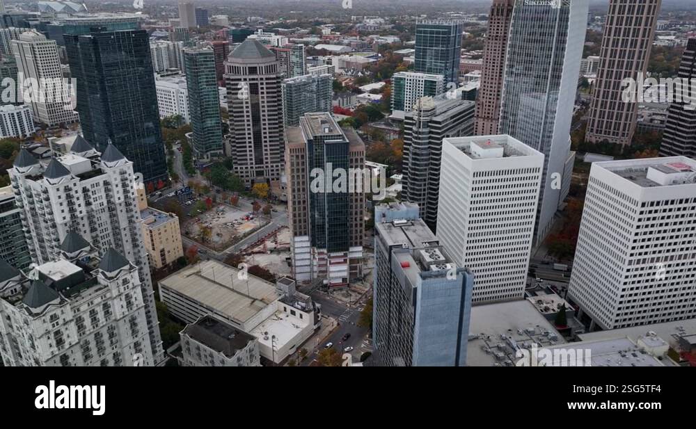 Atlanta Aerial v753 birds eye view drone flyover and around midtown and ...