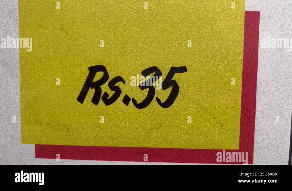 35 Rupees Only Sale emblem on a poster or banner in the colors red and ...