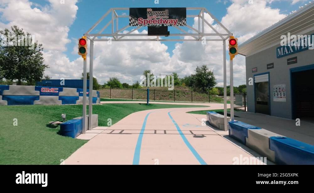 Round Rock Play for all park Maxwell Speedway aerial flythrough gate on ...
