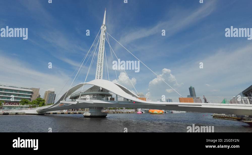 Kaohsiung, Taiwan, 27 August 2022: Kaohsiung harbor and dagang bridge ...