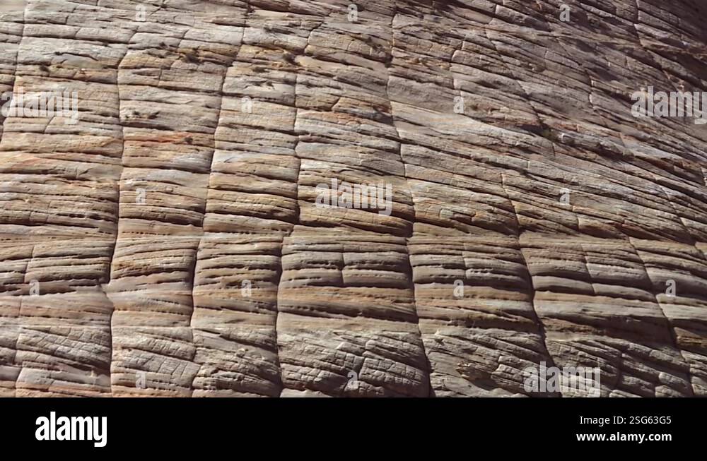 Sandstone Erosion Cracks On Rocky Formation In Arid Zion National Park ...