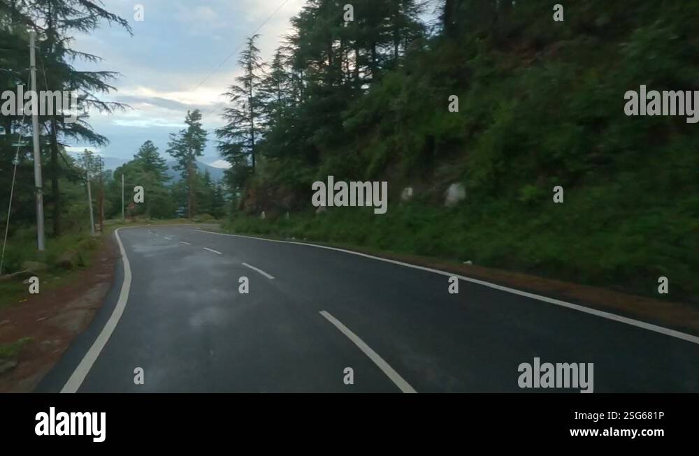 A point of view timelaspe of driver riding through Shimla Kinnaur road ...
