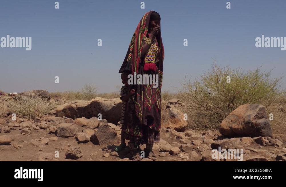 Issa tribe woman, Afar region, Yangudi Rassa, Ethiopia Stock Video ...