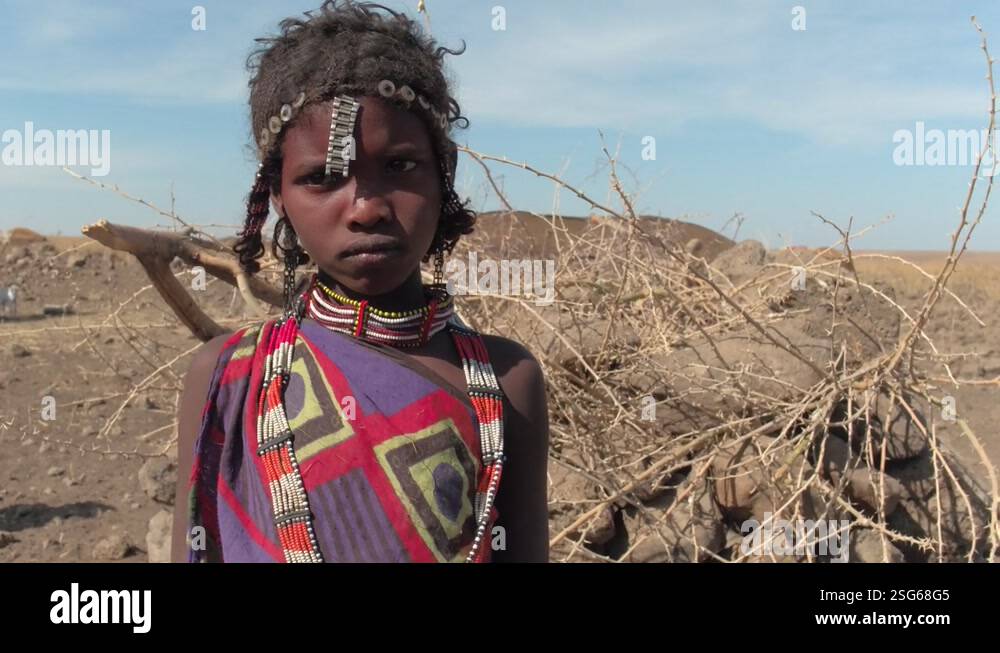 Issa tribe child girl with hairstyle, Afar region, Yangudi Rassa ...